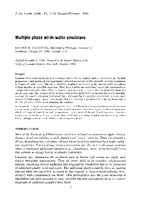 (PDF) Multiple-phase oil-in-water emulsion