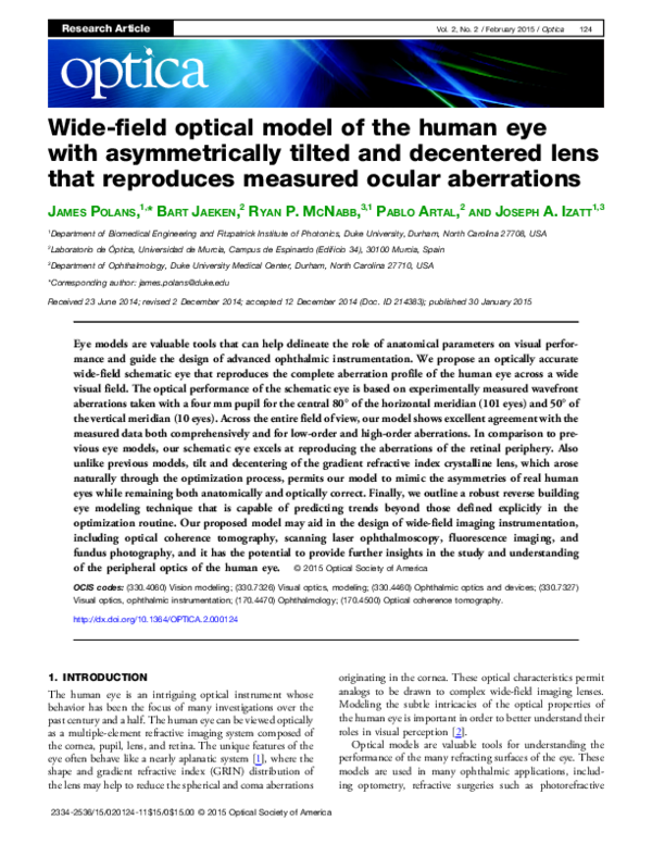 (PDF) Wide-field optical model of the human eye with asymmetrically ...
