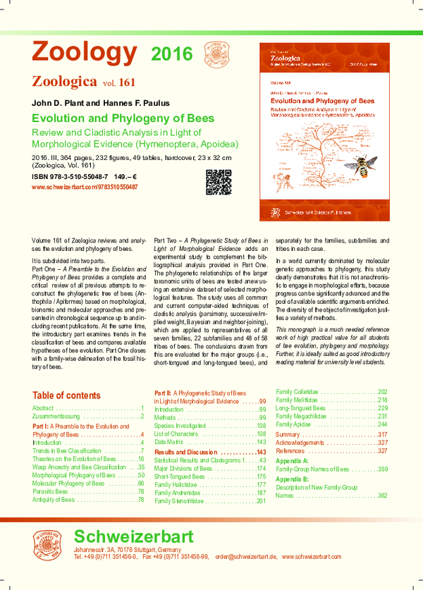 (PDF) Zoology 2016 E Schweizerbart Evolution and Phylogeny of Bees ...
