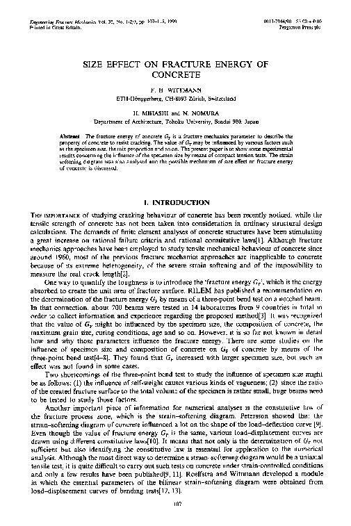 (PDF) Size effect on fracture energy of concrete