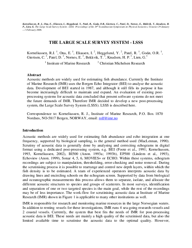 (PDF) The Large Scale Survey System -LSSS