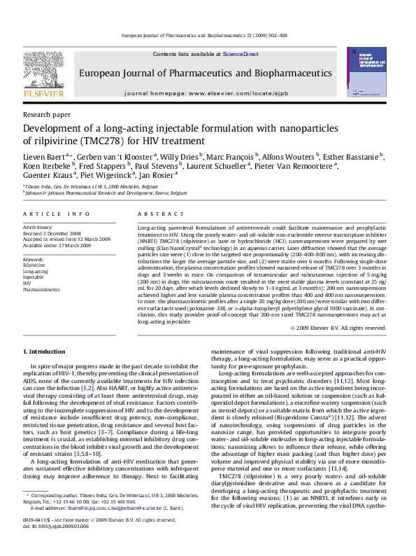 (PDF) Development of a long-acting injectable formulation with ...