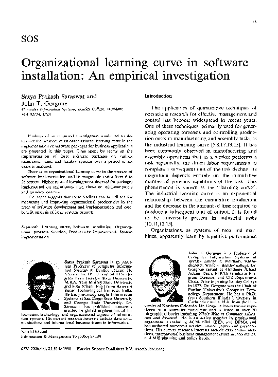(PDF) Organizational learning curve in software installation: An ...