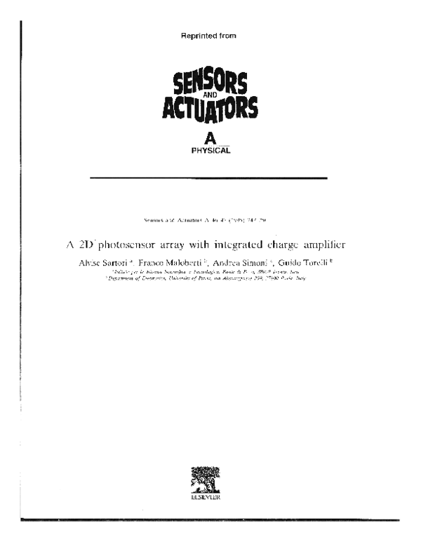 (PDF) A 2D photosensor array with integrated charge amplifier