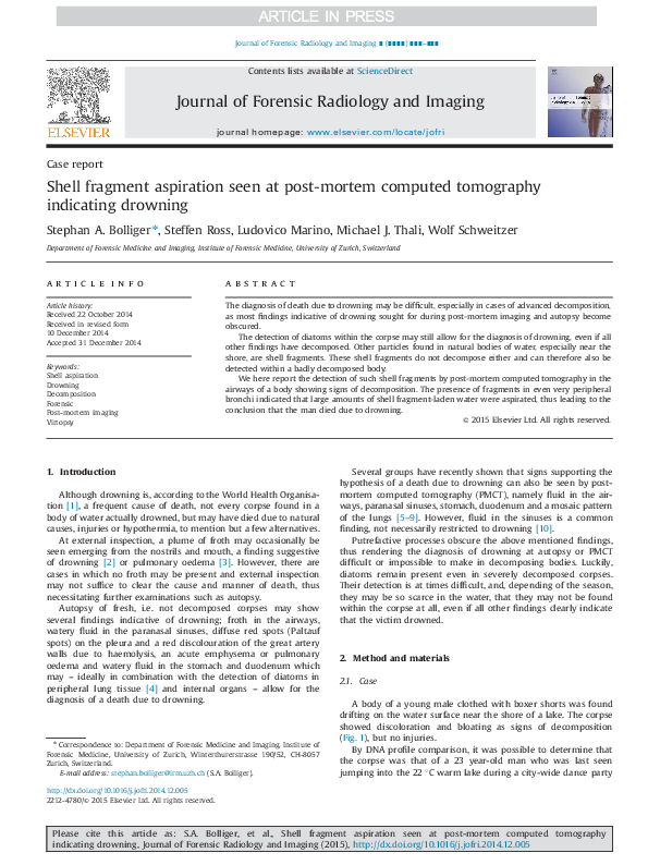 (PDF) Shell fragment aspiration seen at post-mortem computed tomography ...