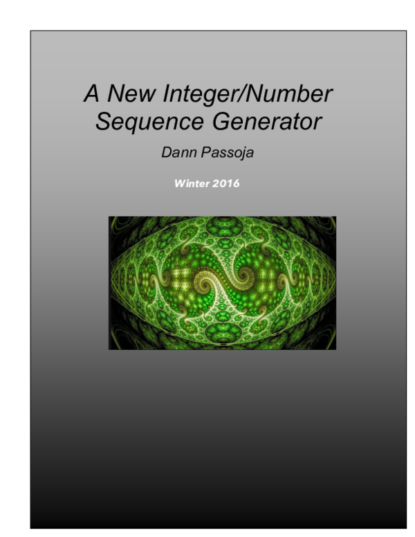 (PDF) A New Integer/Number Sequence Generator