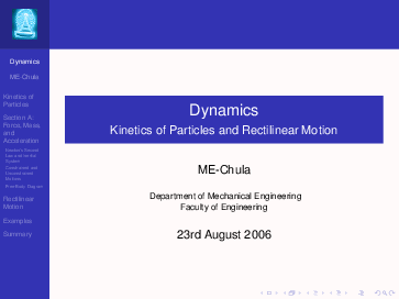 (PDF) Dynamics Kinetics of Particles and Rectilinear Motion