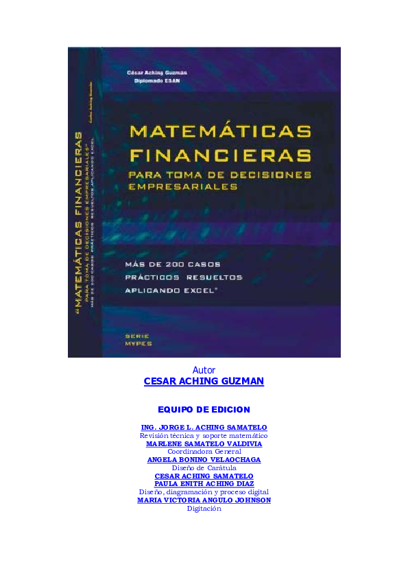 (PDF) Matemáticas Financieras para Ingeniería