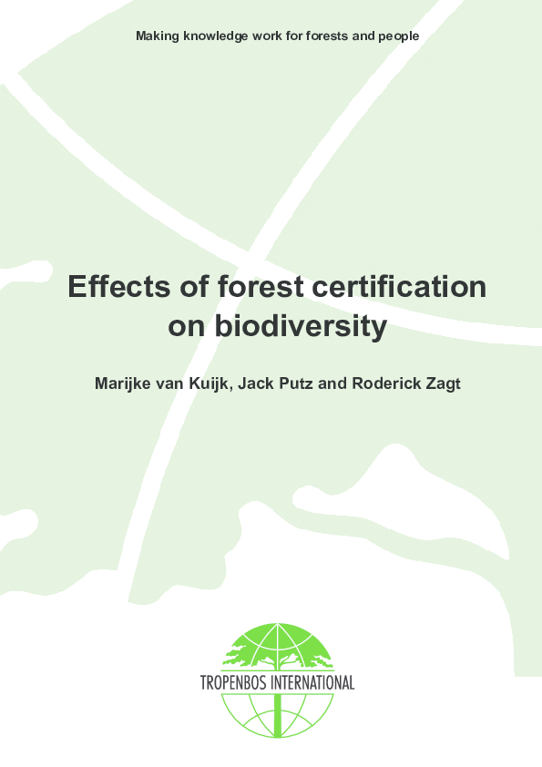 (PDF) Effects of forest certification on biodiversity