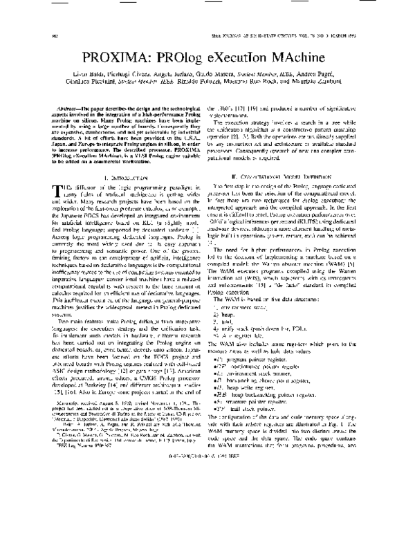 (PDF) PROXIMA: PROlog eXecutIon MAchine