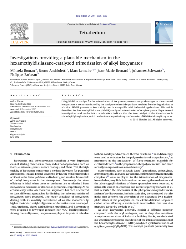 (PDF) Investigations providing a plausible mechanism in the ...