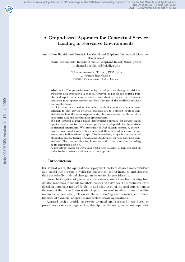 (PDF) A Graph-Based Approach for Contextual Service Loading in Pervasive Environments