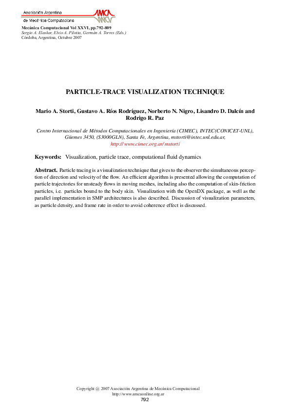 (PDF) Particle-trace visualization technique | Gustavo Rios and M. Storti - Academia.edu