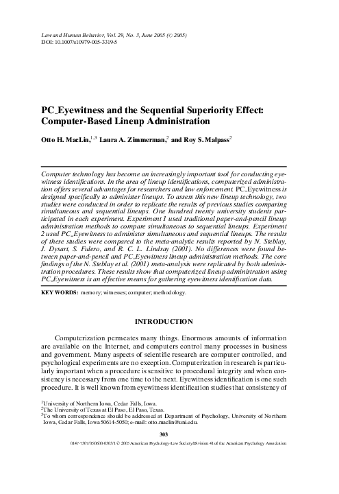 (PDF) PC_Eyewitness and the Sequential Superiority Effect: Computer ...