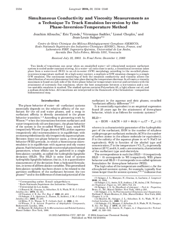 (PDF) Simultaneous Conductivity and Viscosity Measurements as a ...