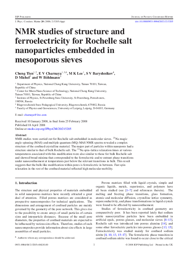 (PDF) NMR studies of structure and ferroelectricity for Rochelle salt ...