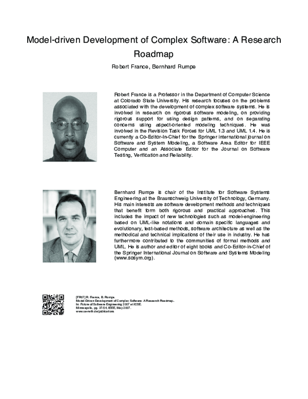 (PDF) Model-driven development of complex software: A research roadmap