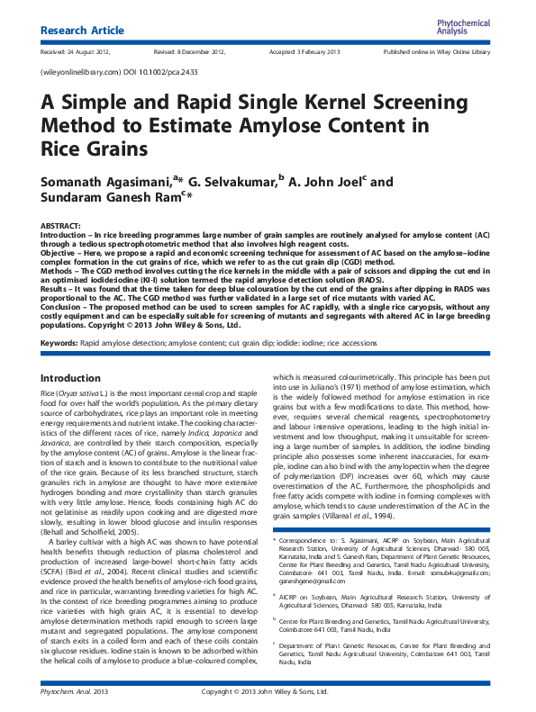 (PDF) A Simple and Rapid Single Kernel Screening Method to Estimate ...
