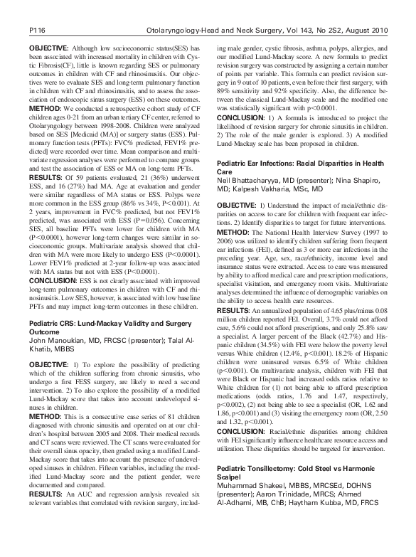 (PDF) Pediatric CRS: Lund-Mackay Validity and Surgery Outcome