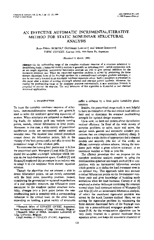 (PDF) An effective automatic incremental/iterative method for static nonlinear structural analysis