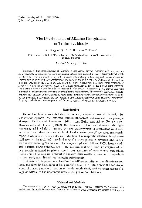 (PDF) The development of alkaline phosphatase in trichinous muscle