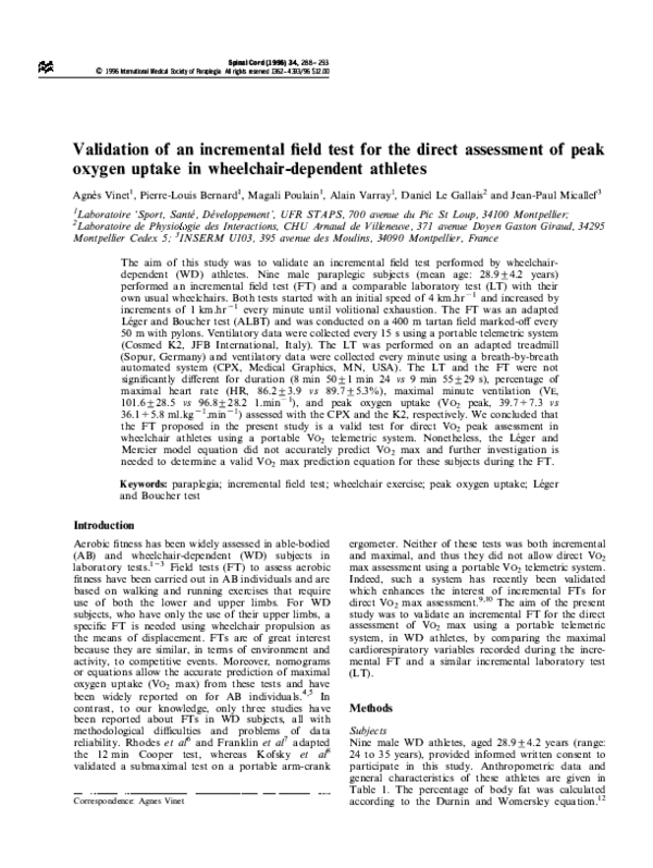 (PDF) Validation of an incremental field test for the direct assessment ...