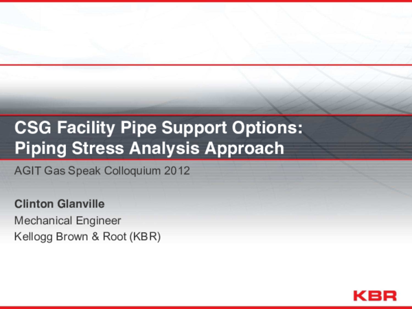 (PDF) CSG Facility Pipe Support Options: Piping Stress Analysis Approach