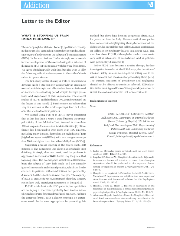 (PDF) Megadose Bromazepam and Zolpidem Dependence: Two Case Reports of ...