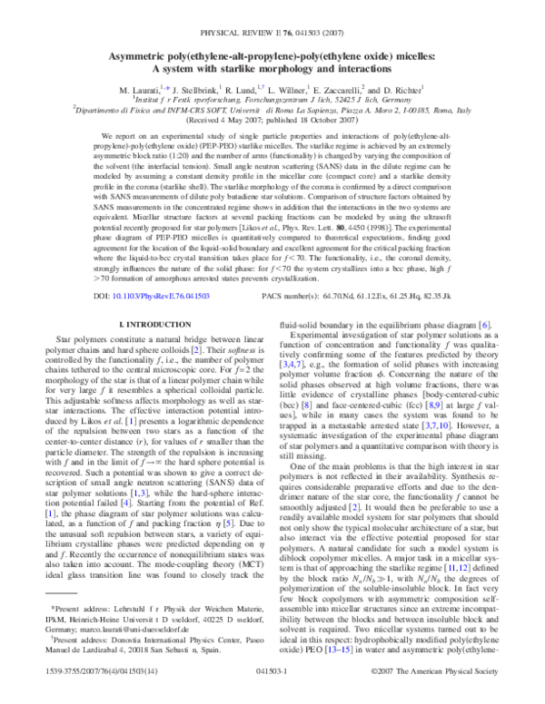 (PDF) Asymmetric poly(ethylene-alt-propylene)-poly(ethylene oxide ...