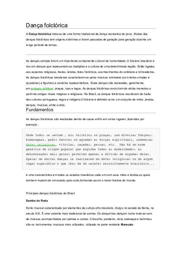 (DOC) Dança folclórica