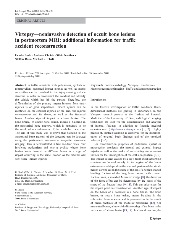 (PDF) Virtopsy—noninvasive detection of occult bone lesions in postmortem MRI: additional ...