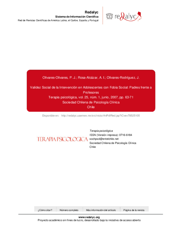 (PDF) Validez Social de la Intervención en Adolescentes con Fobia ...