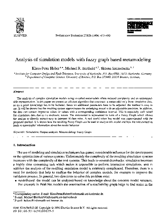 (PDF) Analysis of simulation models with fuzzy graph based metamodeling