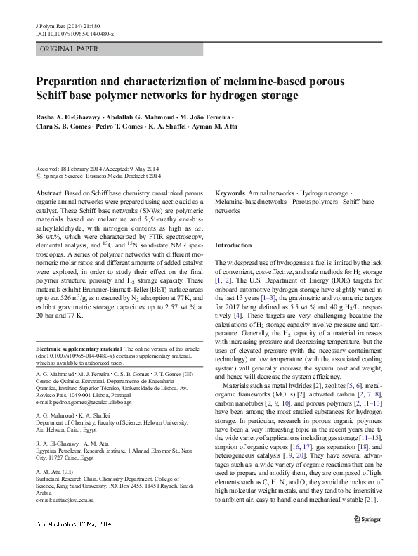 (PDF) Preparation and characterization of melamine-formaldehyde ...