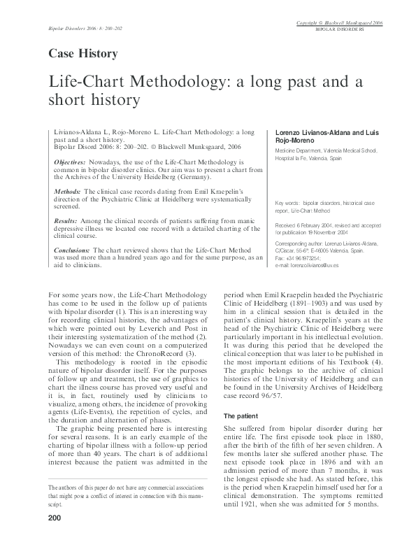 (PDF) Life-Chart Methodology: a long past and a short history