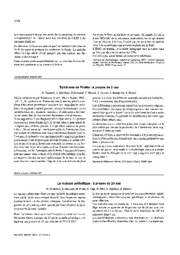 (PDF) Syndrome de Protée: À propos de 2 cas
