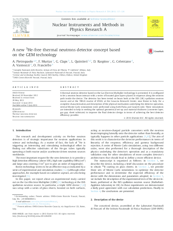(PDF) A new 3He-free thermal neutrons detector concept based on the GEM ...