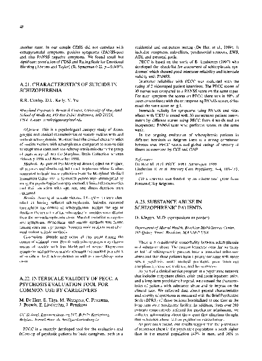 (PDF) Interscale validity of PECC, a psychosis evaluation tool for ...