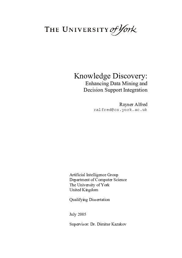 (PDF) Knowledge Discovery: Enhancing Data Mining and Decision Support Integration