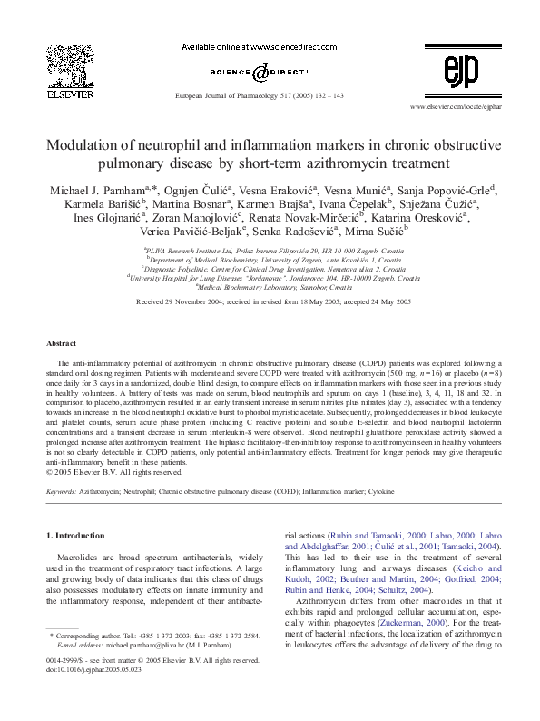 (PDF) Modulation of neutrophil and inflammation markers in chronic ...