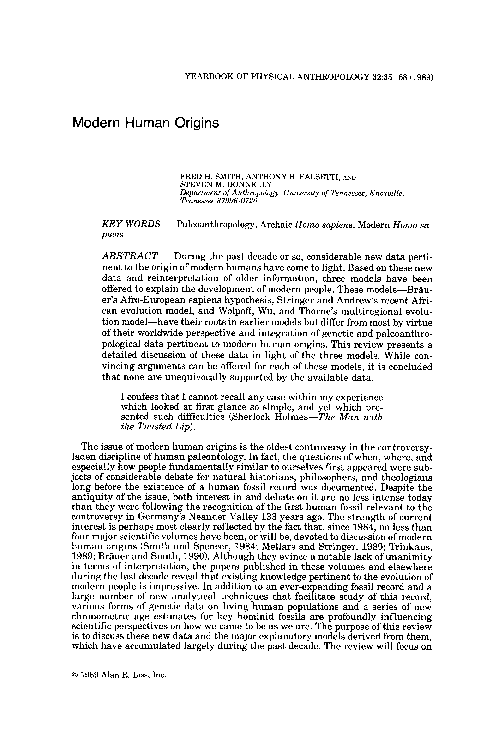 (PDF) Modern human origins