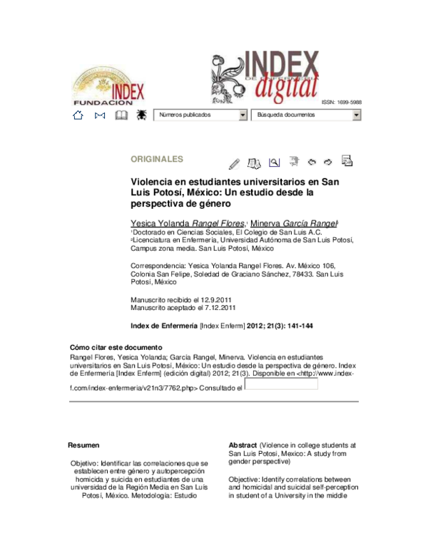 (PDF) Rangel Flores, Yesica Yolanda; García Rangel, Minerva. Violencia ...