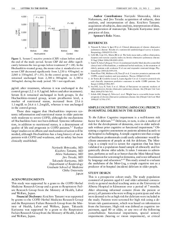 Pdf Simple Cognitive Testing Mini Cog Predicts In Hospital Delirium In The Elderly
