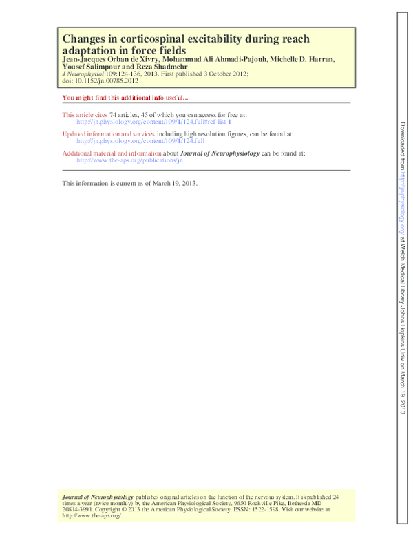 (PDF) Changes in corticospinal excitability during an acute bout of resistance exercise in the ...