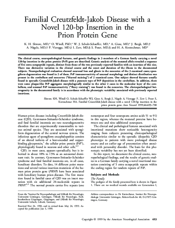 (PDF) Familial Creutzfeldt-Jakob disease with a novel 120-bp insertion ...