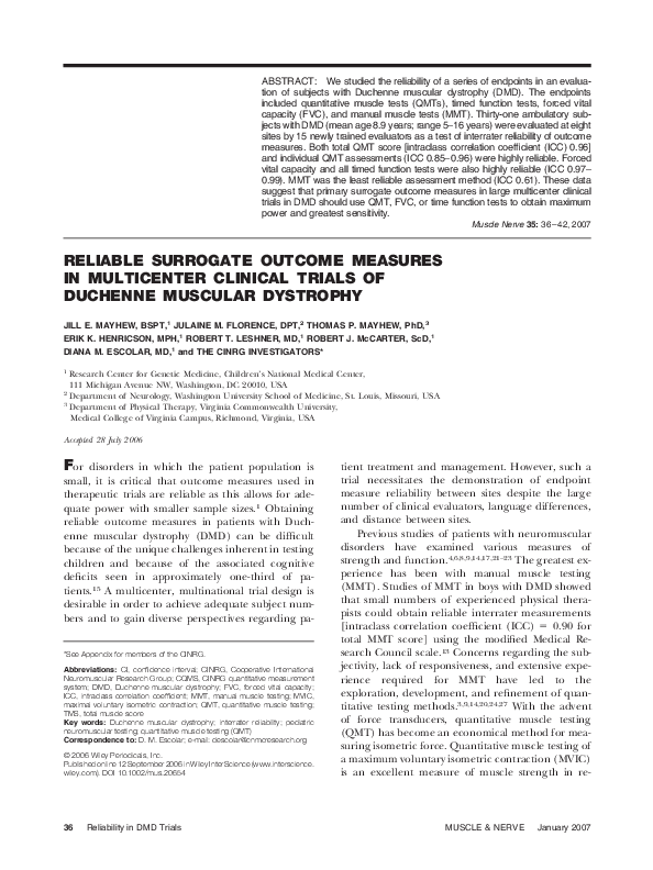 (PDF) Quantitative muscle MRI: a powerful surrogate outcome measure in ...