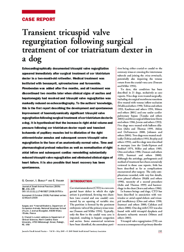 (PDF) Transient tricuspid valve regurgitation following surgical ...