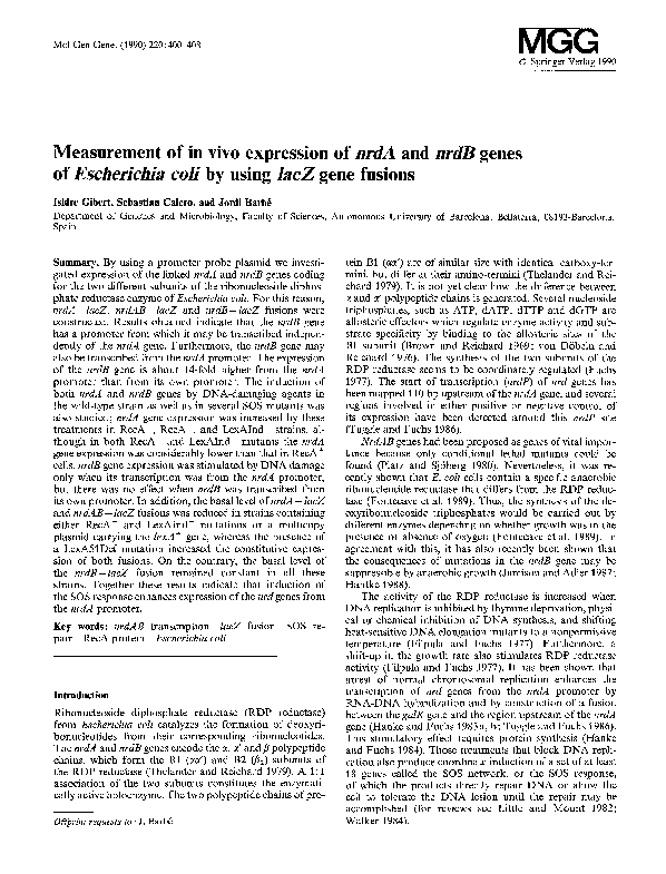 (PDF) Genetic and morphological characterization of ftsB and nrdB ...