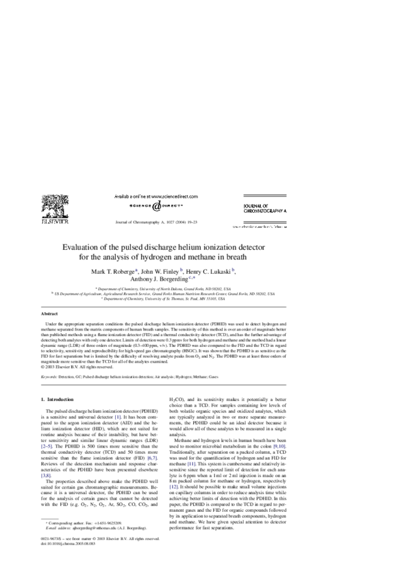(PDF) Evaluation of the pulsed discharge helium ionization detector for ...