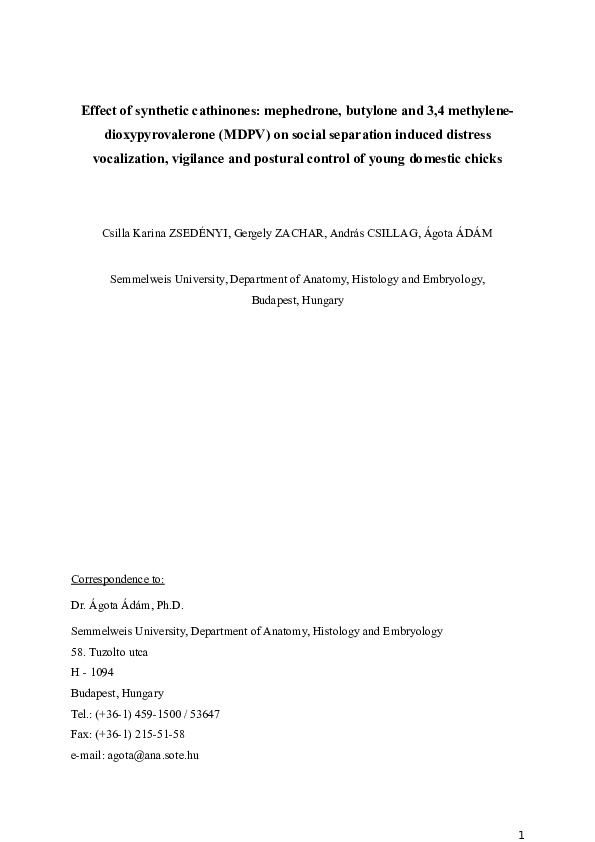 (DOC) Effect of synthetic cathinones: Mephedrone, butylone and 3,4 ...